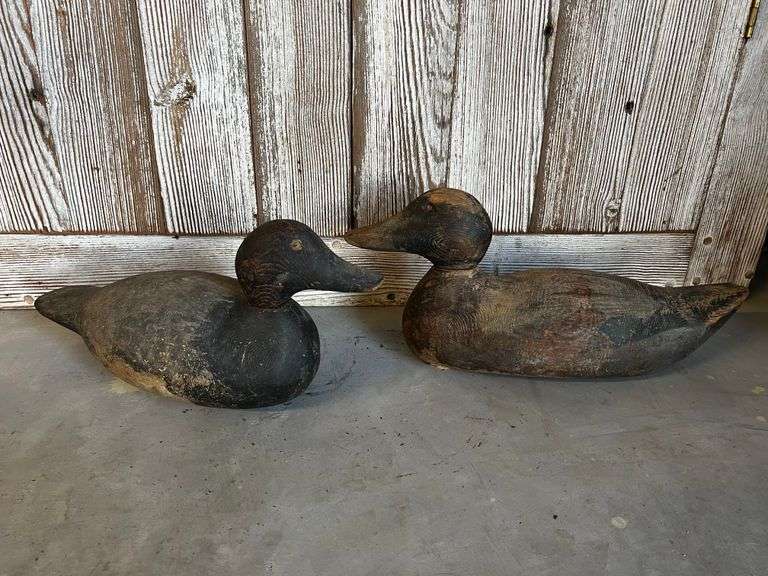 Two Antique Wooden Mason Decoys - Trice Auctions