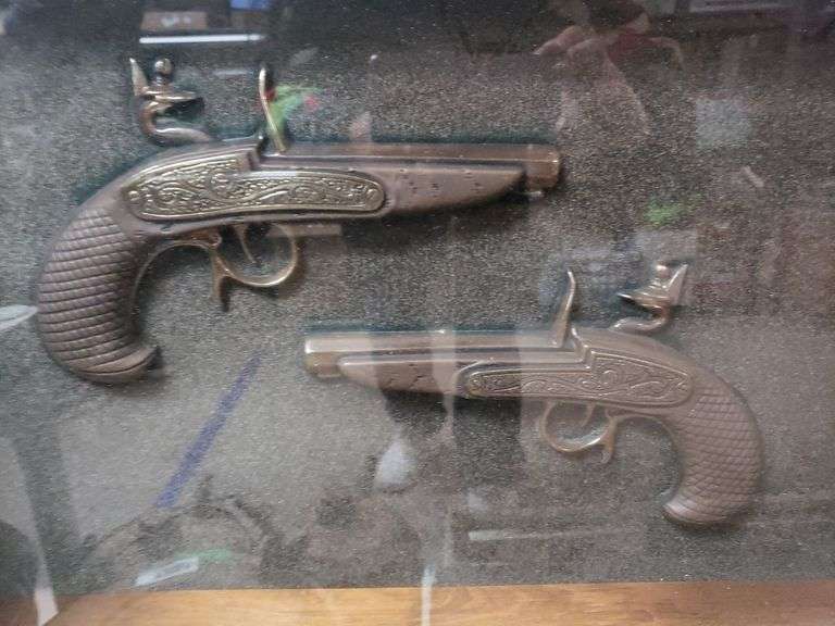 Vintage Antique Like Pistol Shadow Box. 27"x 19". Pistols Are Not Real ...