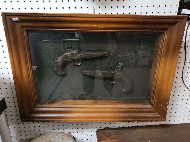 Vintage Antique Like Pistol Shadow Box. 27"x 19". Pistols Are Not Real ...