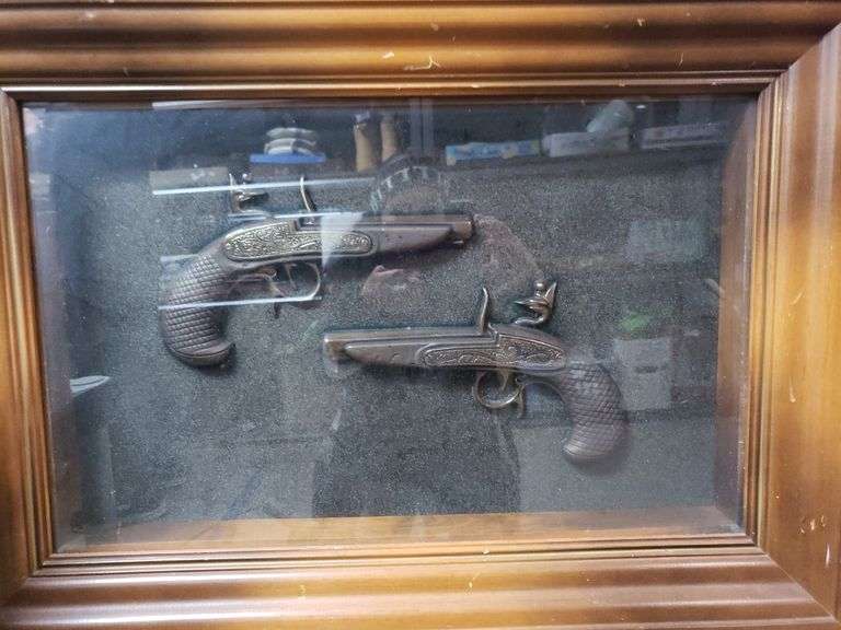 Vintage Antique Like Pistol Shadow Box. 27"x 19". Pistols Are Not Real ...