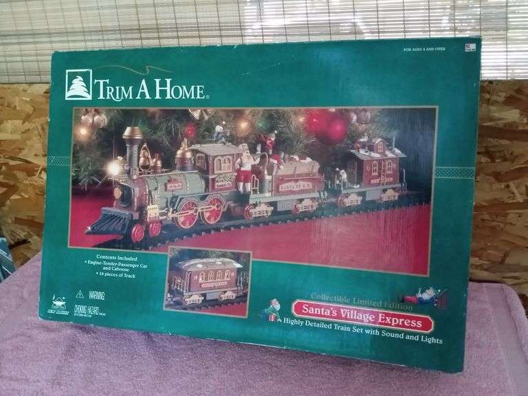 Trim A Home Santa's Village Express Train Set with Sound & Lights ...