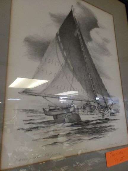Chesapeake Skipjack John Moll Print - Trice Auctions
