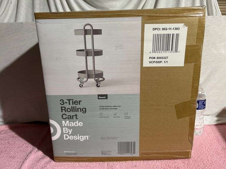 New 3-Tier Round Rolling Cart - Trice Auctions