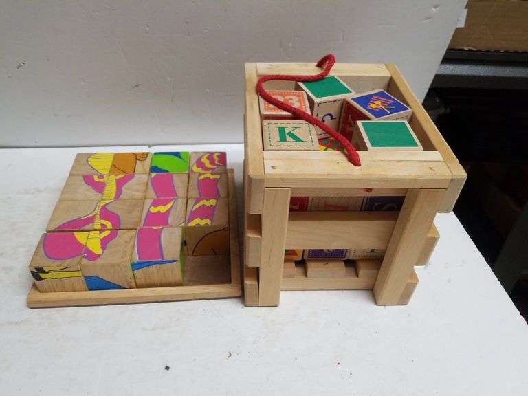 Block Puzzle & Crate & Barrel Blocks - Trice Auctions