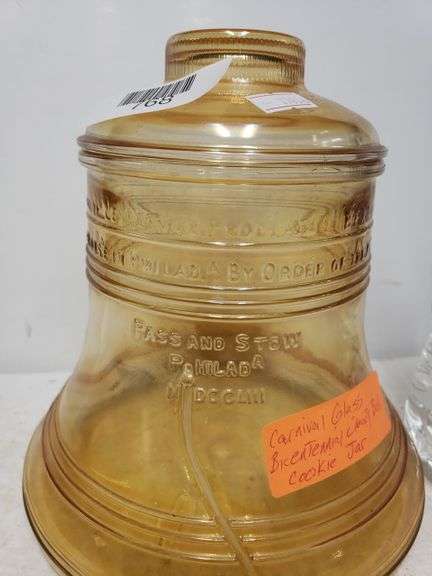Carnival Glass Bicentennial Liberty Bell Cookie Jar - Trice Auctions