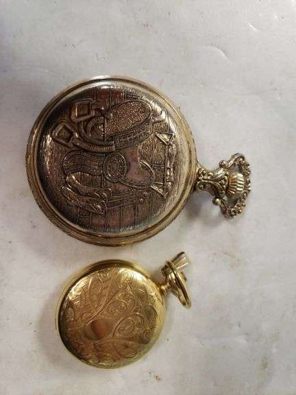 Large Westclox Horse Saddle Pocket Watch & Small North Star Pocket ...