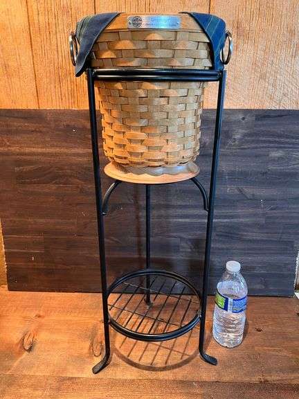 Longaberger Plant Stand/ Wine Cooler With Basket & Plastic Liner ...