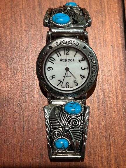 Wincci Watch With Turquoise (Runs Great) - Trice Auctions