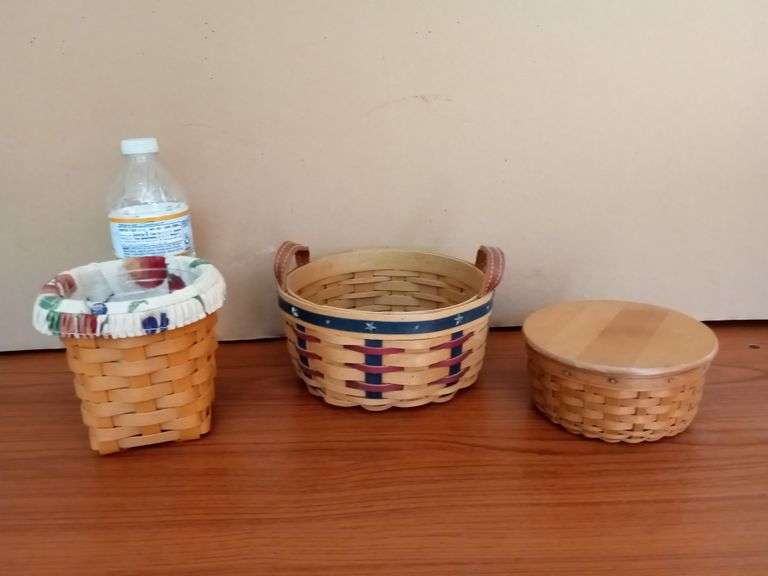 2003 Longaberger Americana Basket, 2008 Longaberger Small Round Mini ...