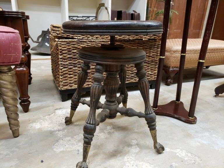 Antique Clawfoot Piano Stool - Trice Auctions