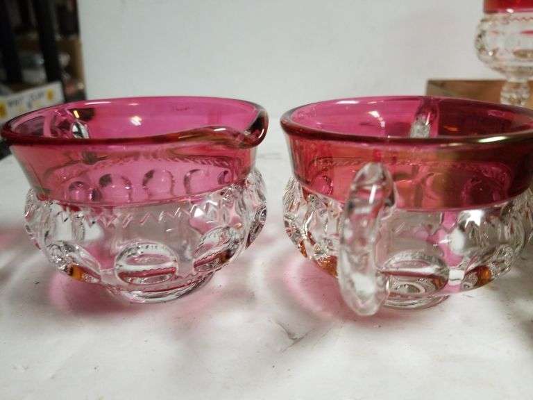 Indiana Glass Ruby Rimmed Glassware - Trice Auctions