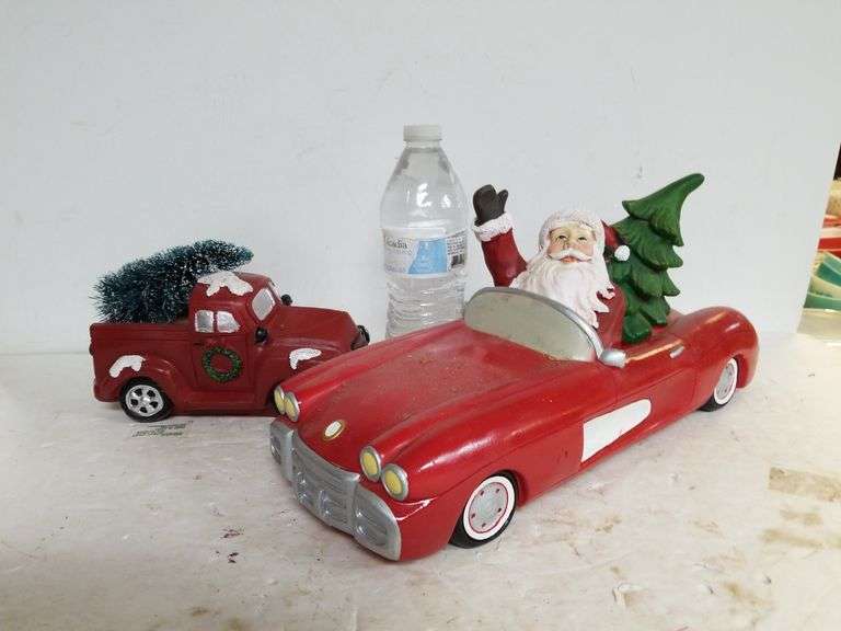 Santa Claus In Red Convertible, Christmas Truck - Trice Auctions