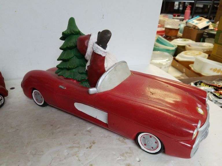 Santa Claus In Red Convertible, Christmas Truck - Trice Auctions
