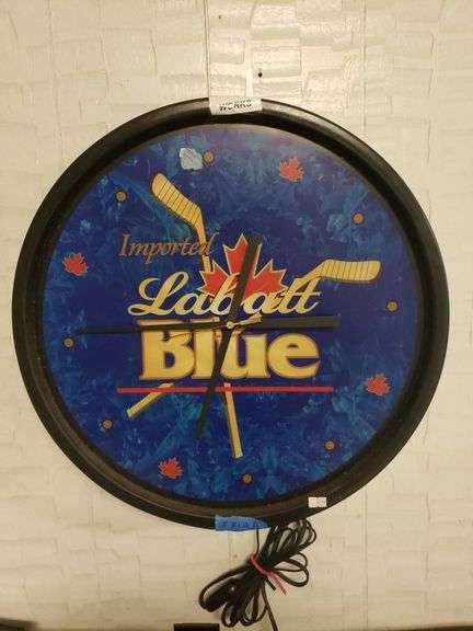 Labatt Blue Beer Clock WORKS - Trice Auctions