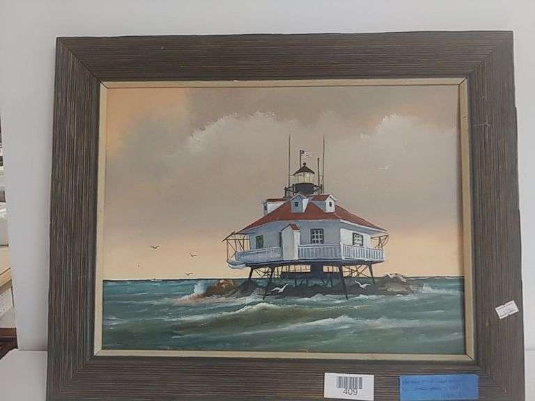 Thomas Point Lighthouse Painting By James Ware - Trice Auctions
