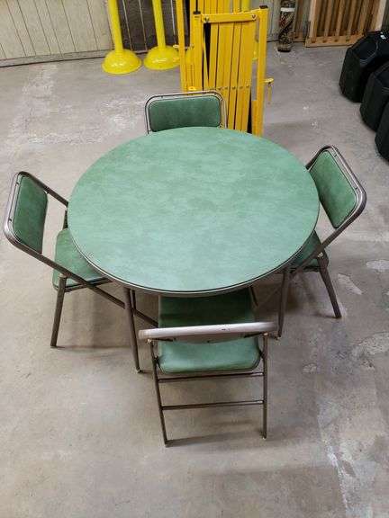 Vintage Samsonite Round Card Table & (4) Chairs - Trice Auctions