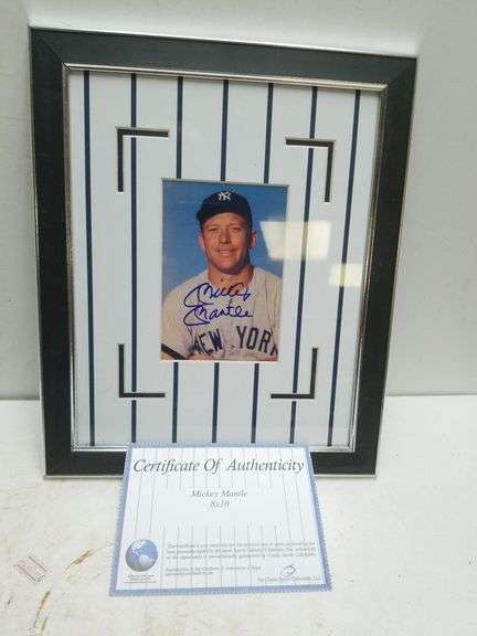 Certificate Of Authenticity Signed Mickey Mantle Picture - Trice Auctions