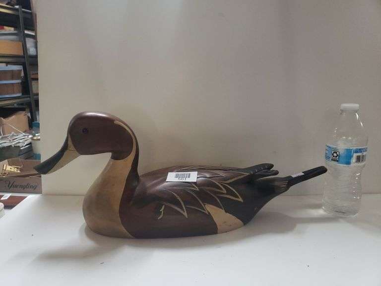 Large Pintail Drake Duck Decoy - Signed - Bill Has Been Repaired ...