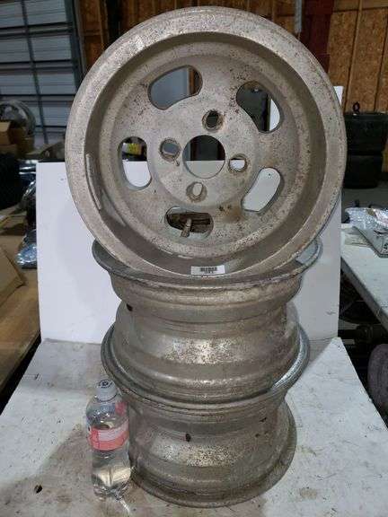 3- 13 Inch Aluminum 4 Lug Wheels - Trice Auctions