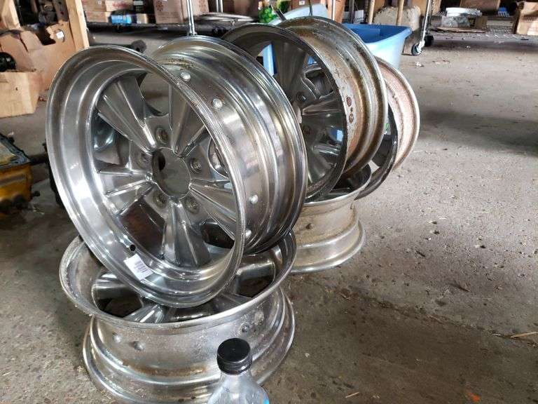5- 14 Inch Vintage Steel Wheels With Aluminum Center Sections - Trice ...