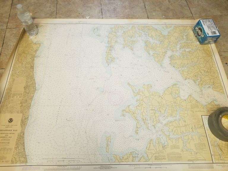 Map Of Depth Chart Chesapeake Bay - Trice Auctions