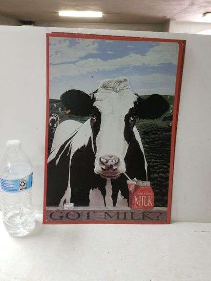 Cow Got Milk Tin Signs (2) 16 1/2 X 12 - Trice Auctions