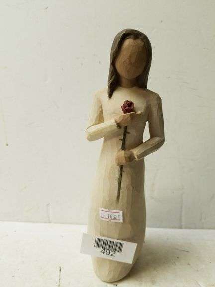 Willow Tree Woman Figure Holding Rose - Trice Auctions