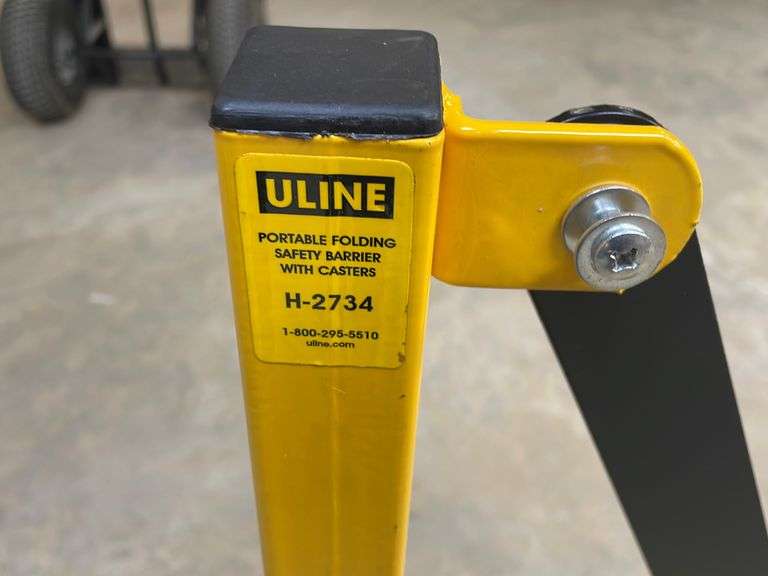 ULine Portable Folding Safety Barrier w/ Casters H-2734 - Trice Auctions