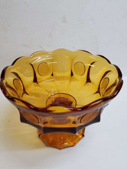 Vintage Amber Color Glass Candy Dish - Trice Auctions