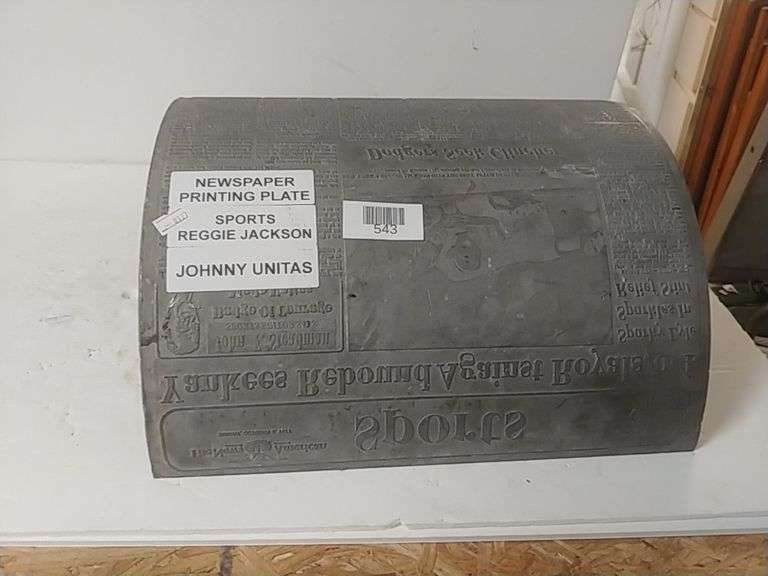 Newspaper Printing Plate(heavy) - Trice Auctions