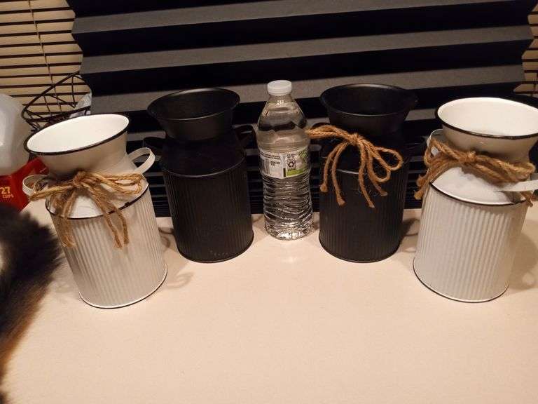 4 Tin Miniature Milk Cans - Trice Auctions