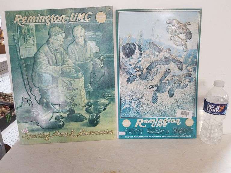 Remington UMC Ammo Advertisement Metal Signs - Trice Auctions