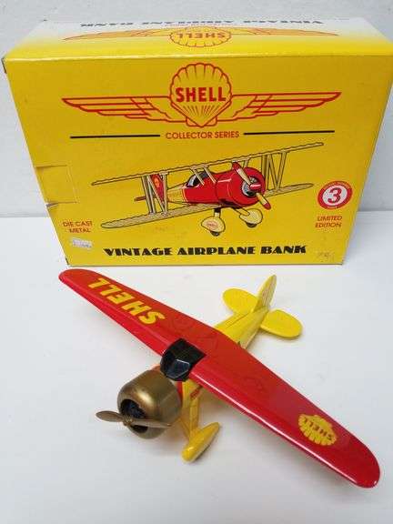 Shell COLLECTORS Series Vintage Airplane Bank / Die Cast Metal / Model ...