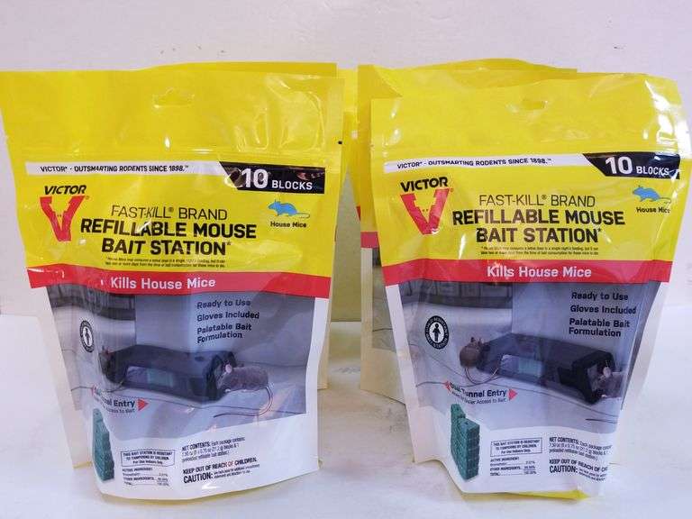 Refillable Mouse Bait Station/ Fast Kill/ 10 Blocks/ 6 Bags Total ...