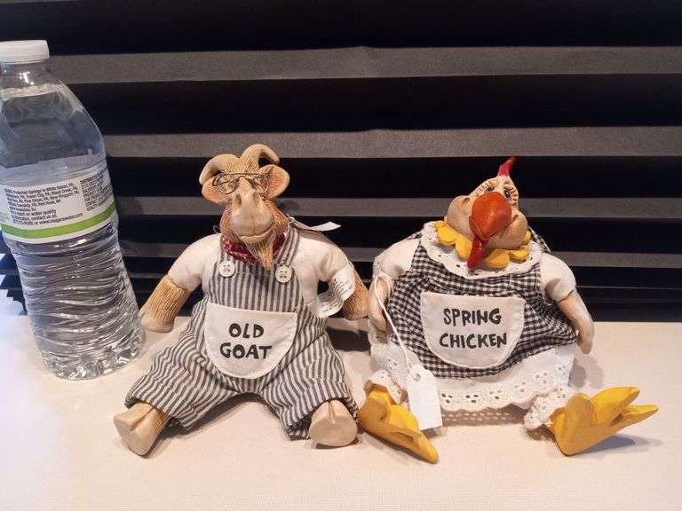 Old Goat & Spring Chicken Figures by Russ - Trice Auctions