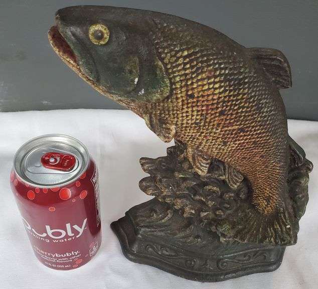 Old Cast Iron Bass/Fish Door Stop - Trice Auctions