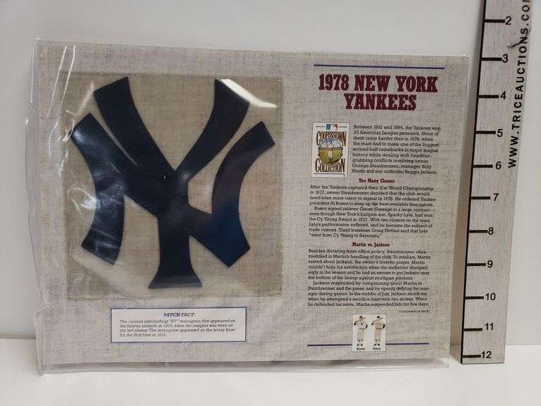 1978 New York Yankees "NY" Emblem Patch - Trice Auctions