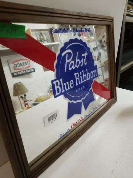 Pabst Blue Ribbon Mirror Sign - Trice Auctions