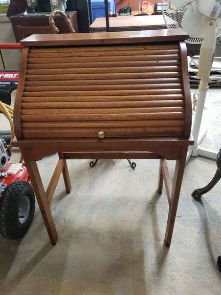 Antique Oak Childs Roll Top Desk By Eastman Line Childrens Furniture ...