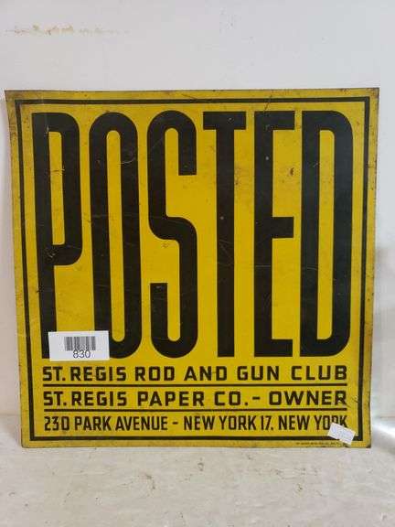 New York Businesses Metal Sign - St. Regis Rod And Gun Club & St. Regis ...