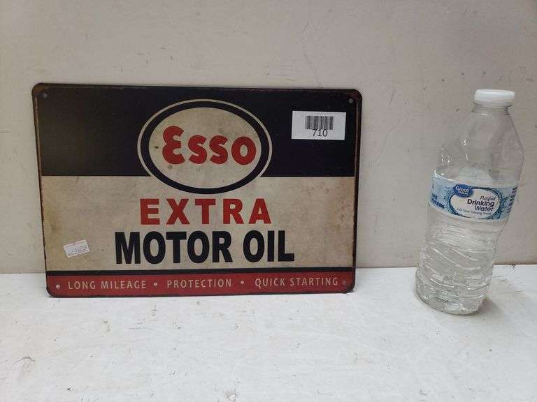 Esso Extra Motor Oil Reproduction Metal Advertising Sign - Trice Auctions