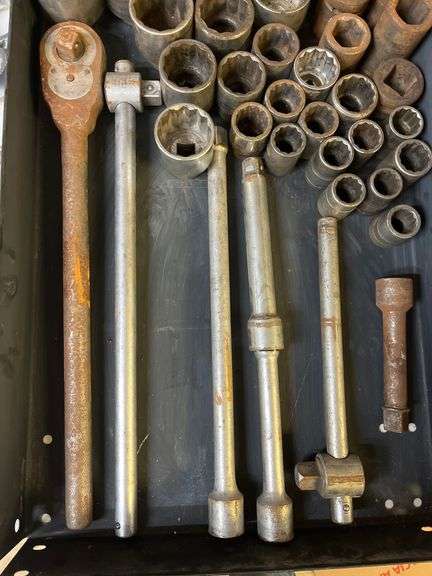 Large Lot Of Heavy Duty Socket Set With Ratchets - Trice Auctions