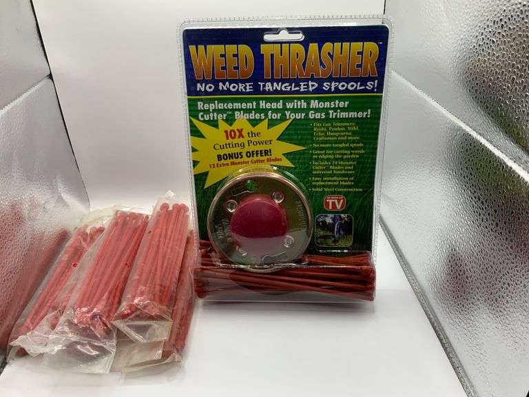 NEW Weed Thrasher Replacement Head With 100 Monster Cutter Blades & 7 ...