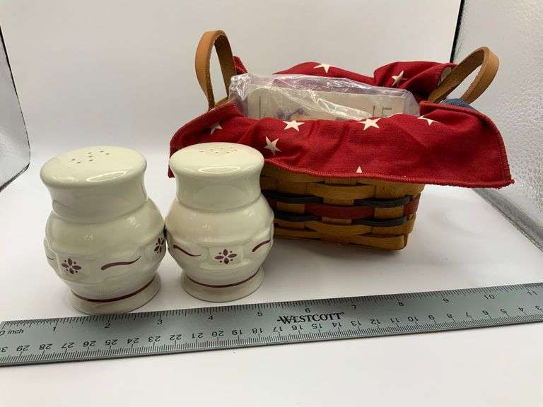 Longaberger Woven Traditions Red Salt & Pepper Shakers And Americana ...