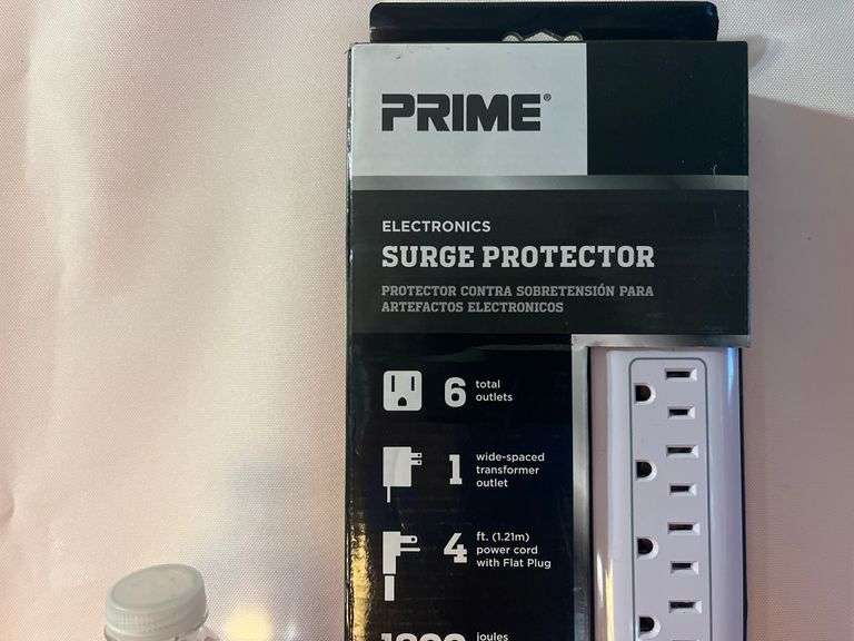 Prime Surge Protector 6 Outlets & 2 USB Charging Ports NEW - Trice Auctions