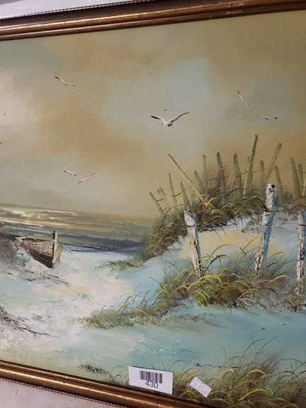C Melton Seashore Painting - Trice Auctions