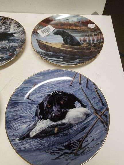 Danbury Mint Decorative Black Lab Plates - Trice Auctions
