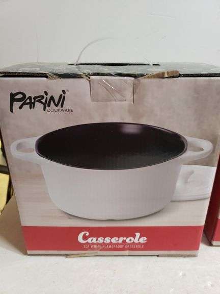 NEW Parini Cookware White Flameproof Casserole Dishes - 2 Quart & 1.5 ...
