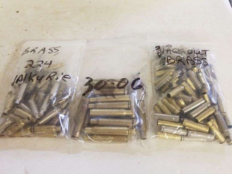 Brass .224 Valkyrie, .300 Blackout Brass, 30-06 Bullet Casings - Trice Auctions