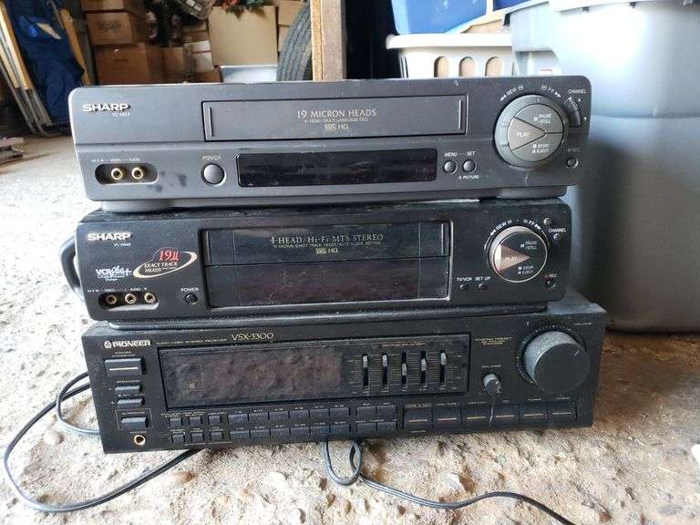 Pioneer Audio/Video Stereo Receiver & (2) Sharp VHS Players - Trice ...